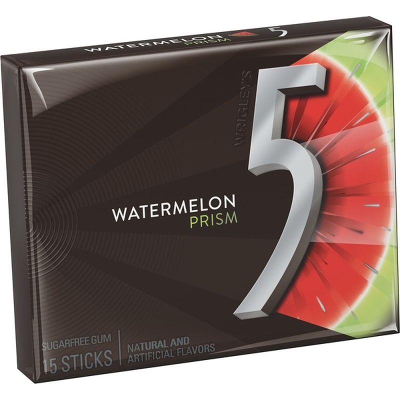 Wrigley 5 Gum Watermelon Prism Sugarfree Gum Single Pack 15 Ct wrigley-5-gum-watermelon-prism-sugarfree-gum-single-pack-15-ct