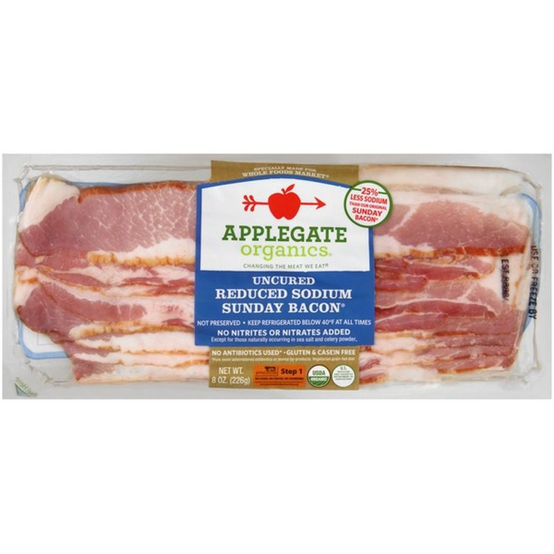 Applegate Organic Reduced Sodium Sunday Bacon (8 oz) - Instacart
