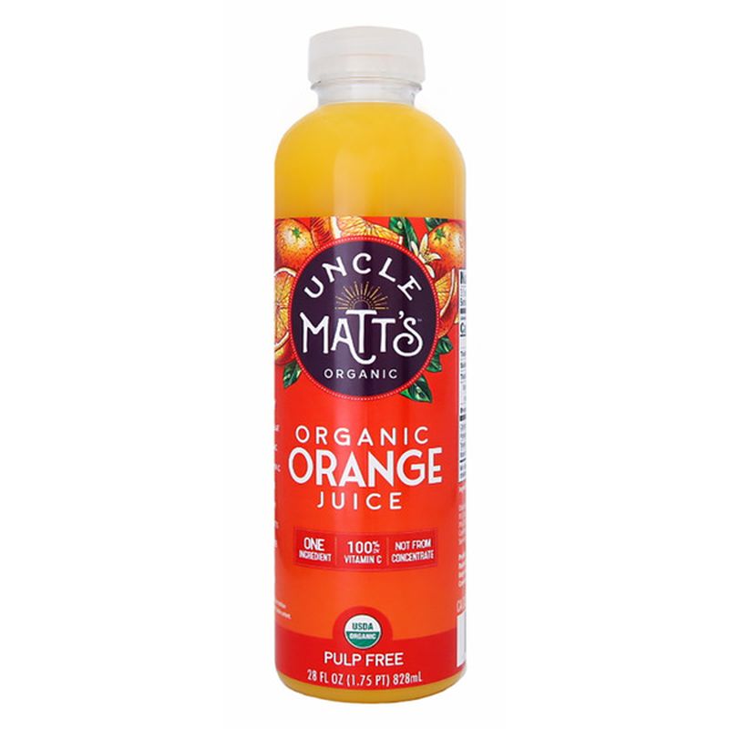 Uncle Matt's Organic Organic Pulp Free Orange Juice (28 oz) - Instacart