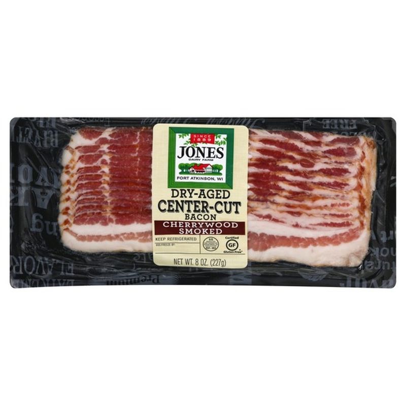 Jones Dairy Farm Bacon, Cherrywood Smoked, Center-Cut, Dry Aged (8 oz ...