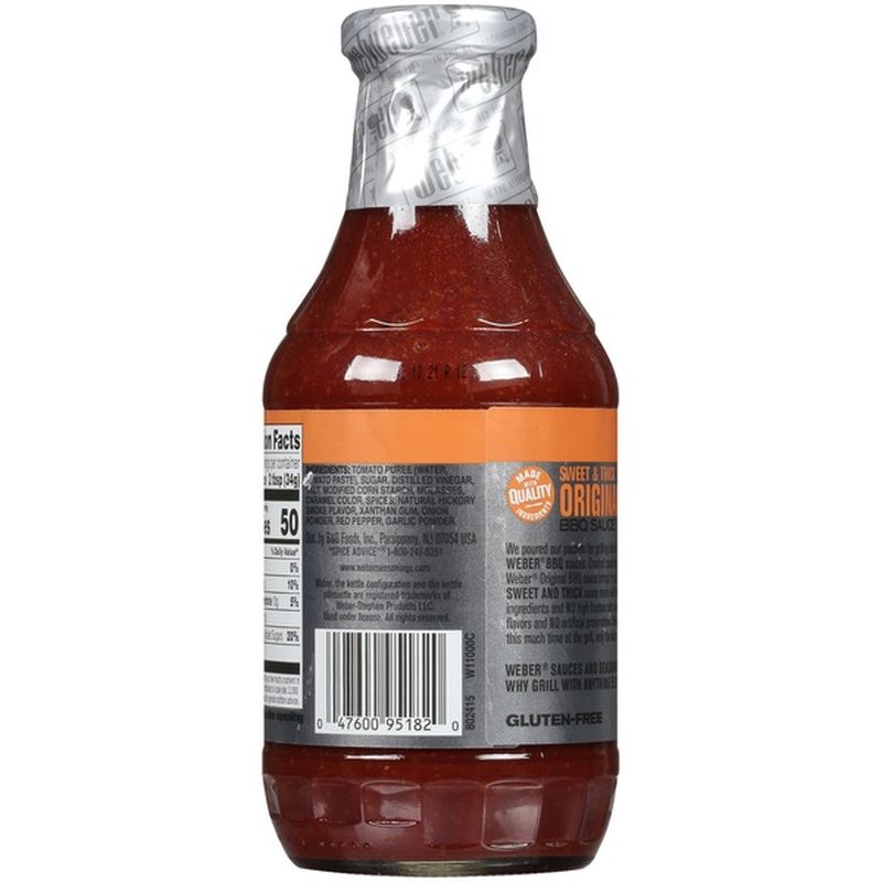 Weber Sweet & Thick Original BBQ Sauce (18 oz) - Instacart