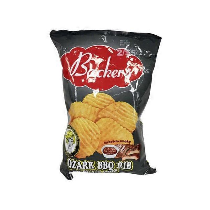 Backer's OZARK BBQ RIB flavored POTATO CHIPS (10 oz) - Instacart