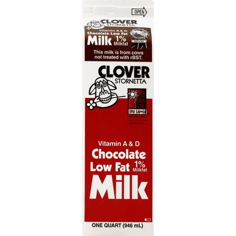 Clover Stornetta Chocolate Milk 1% Milkfat (1 qt) Delivery or Pickup ...