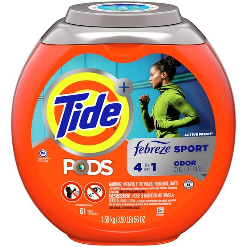 Tide Pods Plus Febreze, Sport Odor Defense Liquid Laundry Detergent ...