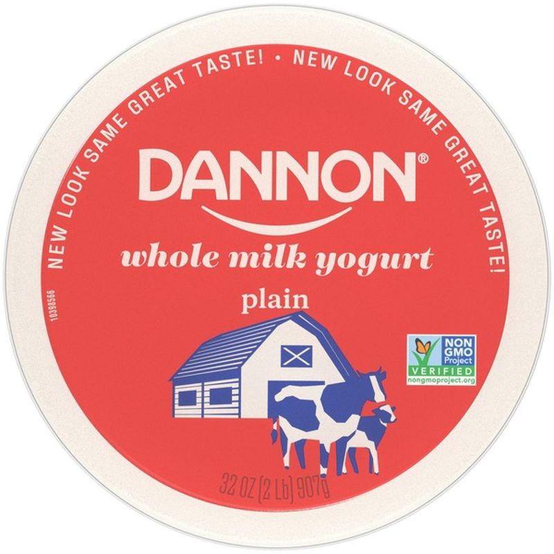 Dannon Whole Milk Non-GMO Project Verified Plain Yogurt (32 oz) - Instacart