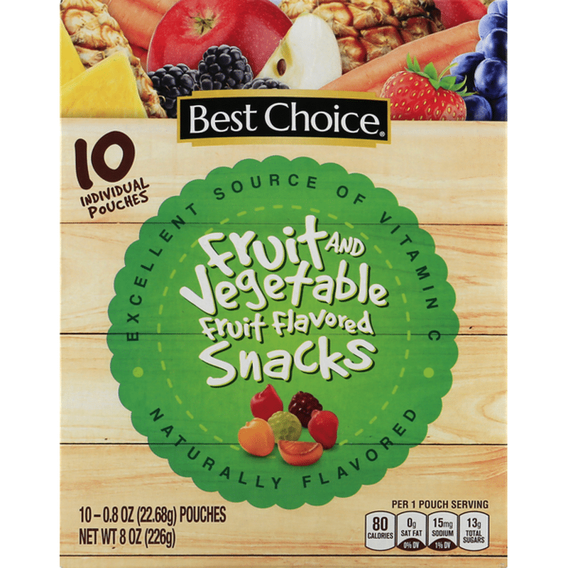 Best Choice Fruit Flavored Snacks, Fruit and Vegetable (10 each ...
