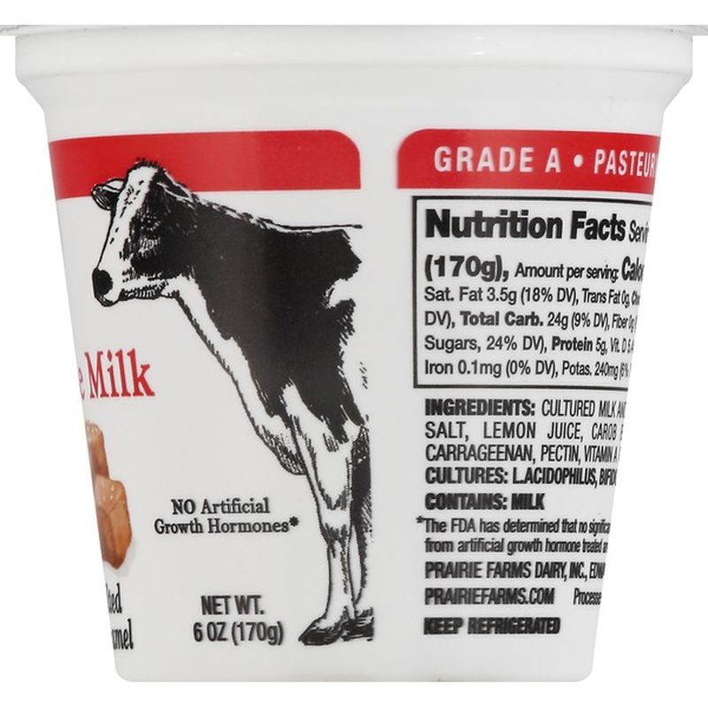Prairie Farms Yogurt, Whole Milk, Salted Caramel, Blended (6 oz ...