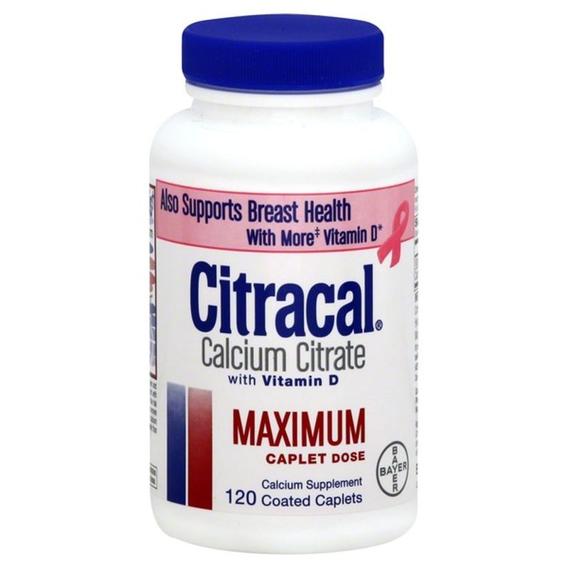 Citracal Calcium Citrate, with Vitamin D, Maximum, Coated Caplets (120 ...