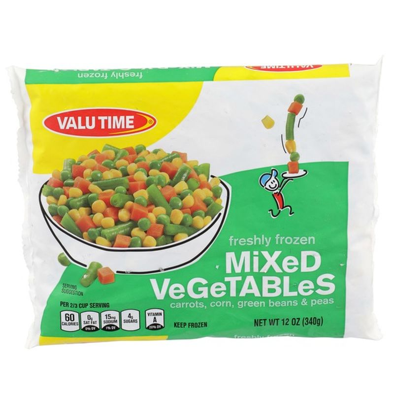 Valu Time Freshly Frozen Mixed Vegetables Carrots, Corn, Green Beans ...