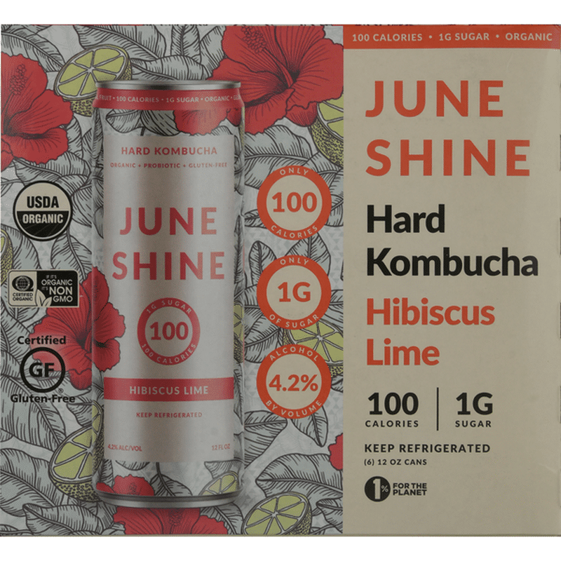 June Shine Hard Kombucha, Hibiscus Lime (12 fl oz) - Instacart