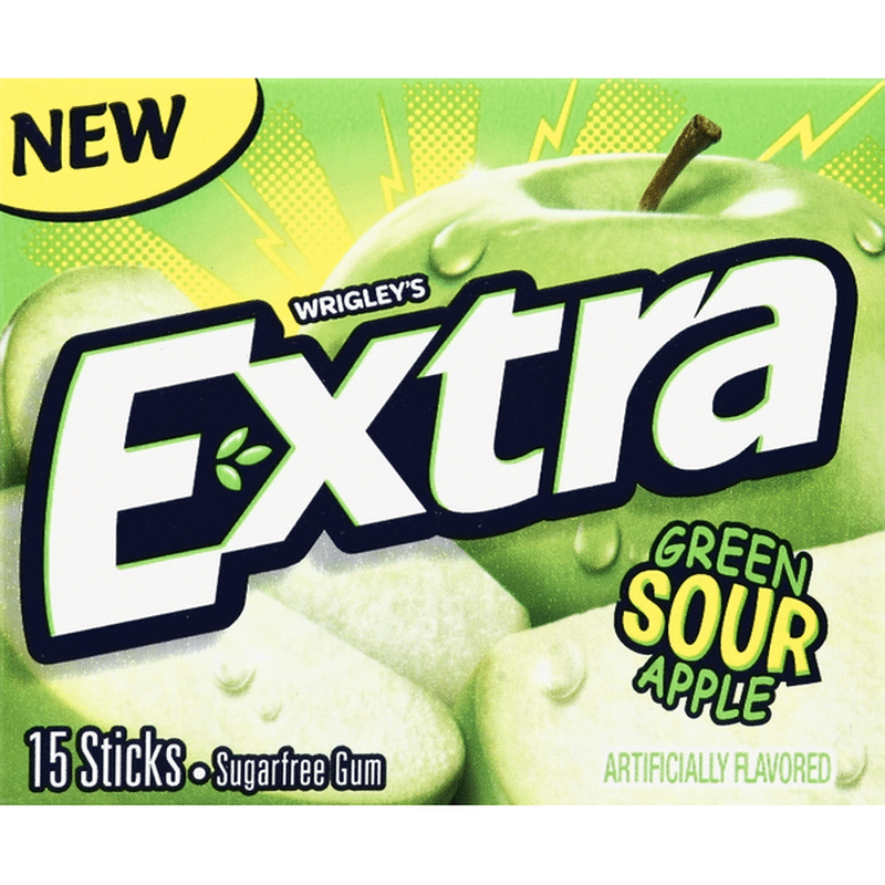 Extra Gum, Sugarfree, Green Sour Apple (15 each) Delivery or Pickup ...