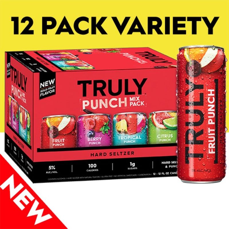 TRULY Hard Seltzer Punch Variety Pack, Spiked & Sparkling Water (12 fl ...
