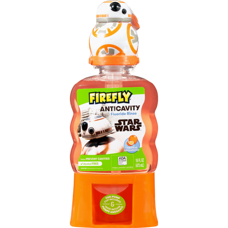 Firefly Fluoride Rinse, Anticavity, Orange Creamsicle, Star Wars (16 oz ...
