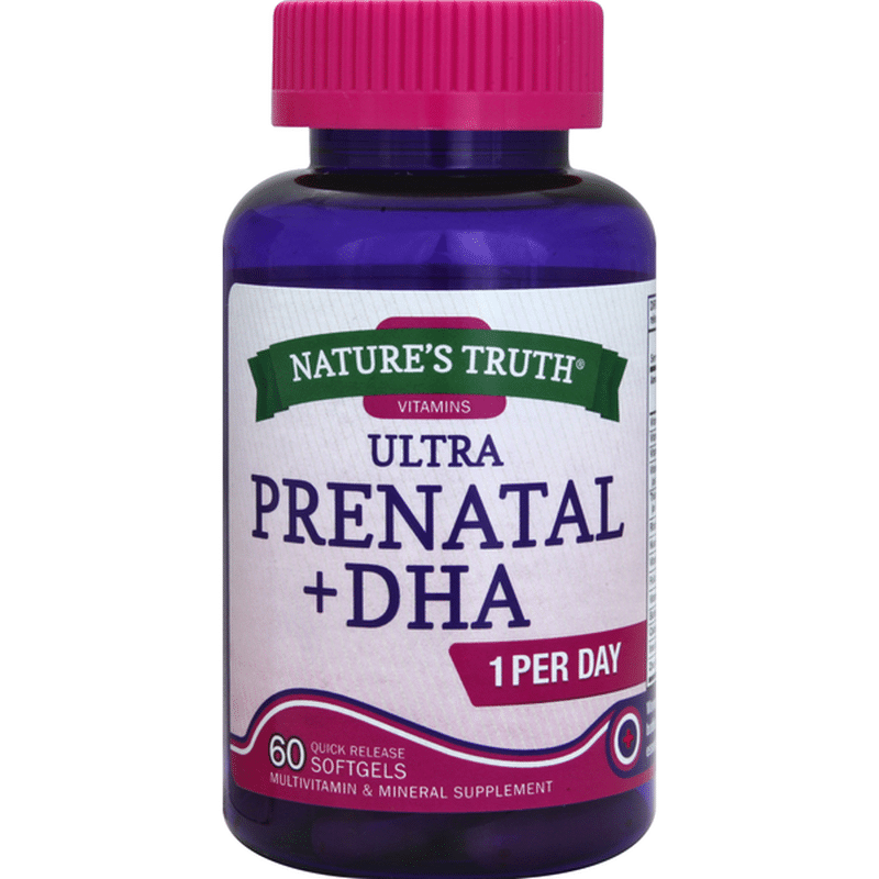 Nature's Truth Prenatal + DHA, Ultra, 1 Per Day, Quick Release Softgels ...