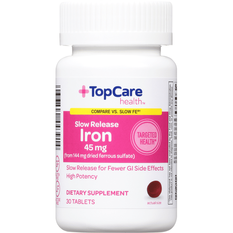 TopCare Iron, Slow Release, 45 mg, Tablets (30 each) - Instacart