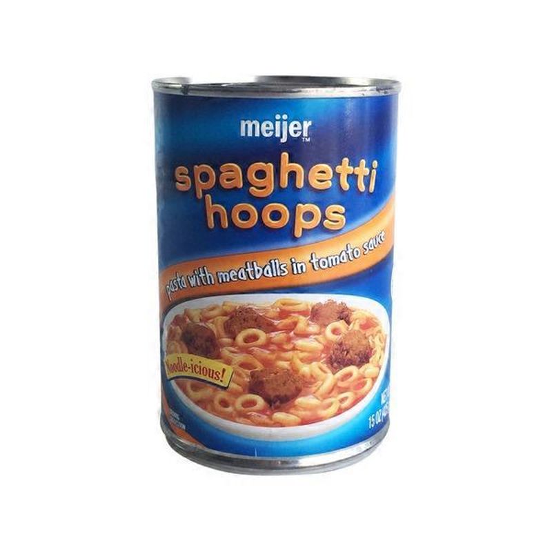 Meijer spaghetti hoops pasta with meatballs in tomato sauce (15 oz ...
