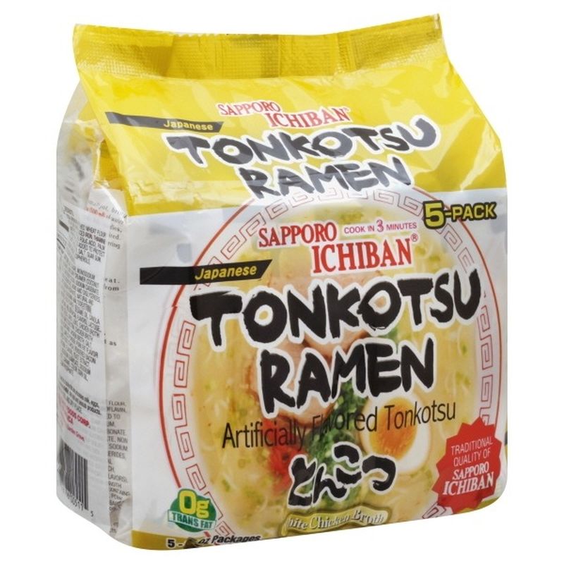 Sapporo Ichiban Tonkotsu Ramen, Japanese, White Chicken Broth, 5 Pack (3.7 oz) - Instacart