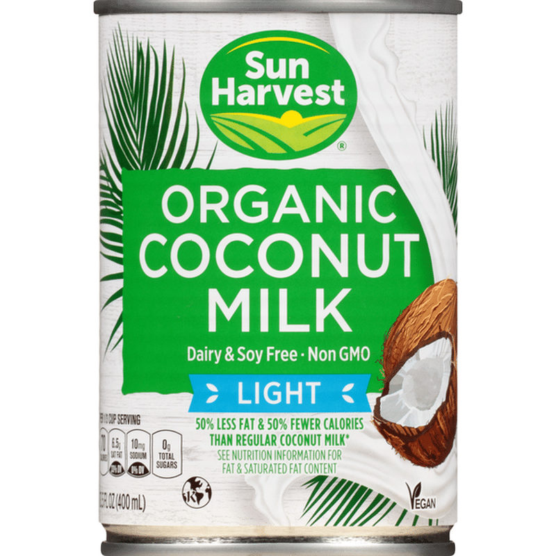Sun Harvest Coconut Milk, Organic, Light (13.5 oz) - Instacart