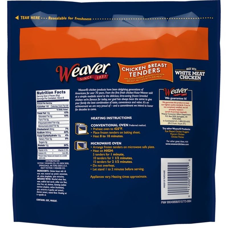 Weaver Chicken Breast Tenders (1.5 lb) - Instacart