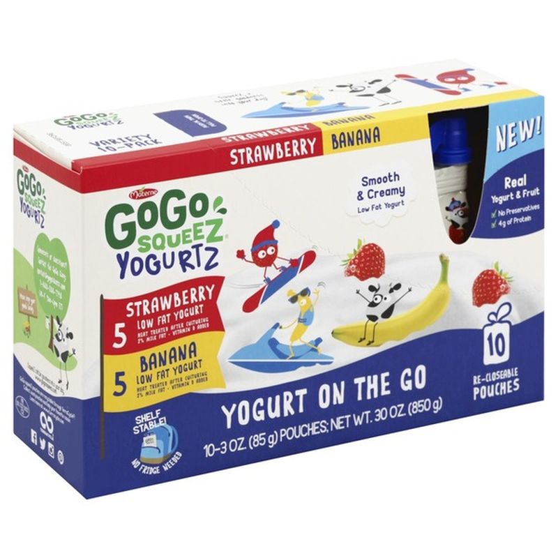 GoGo Squeez YogurtZ, Variety Strawberry/Banana (3 oz) - Instacart