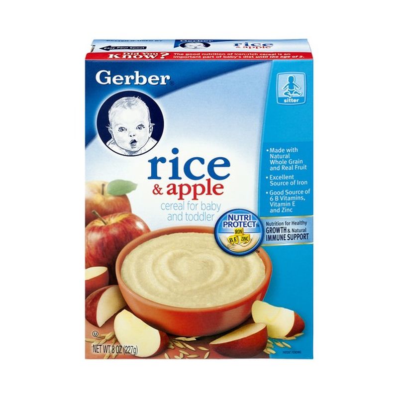 Gerber Rice & Apple Cereal for Baby and Toddler (8 oz) - Instacart