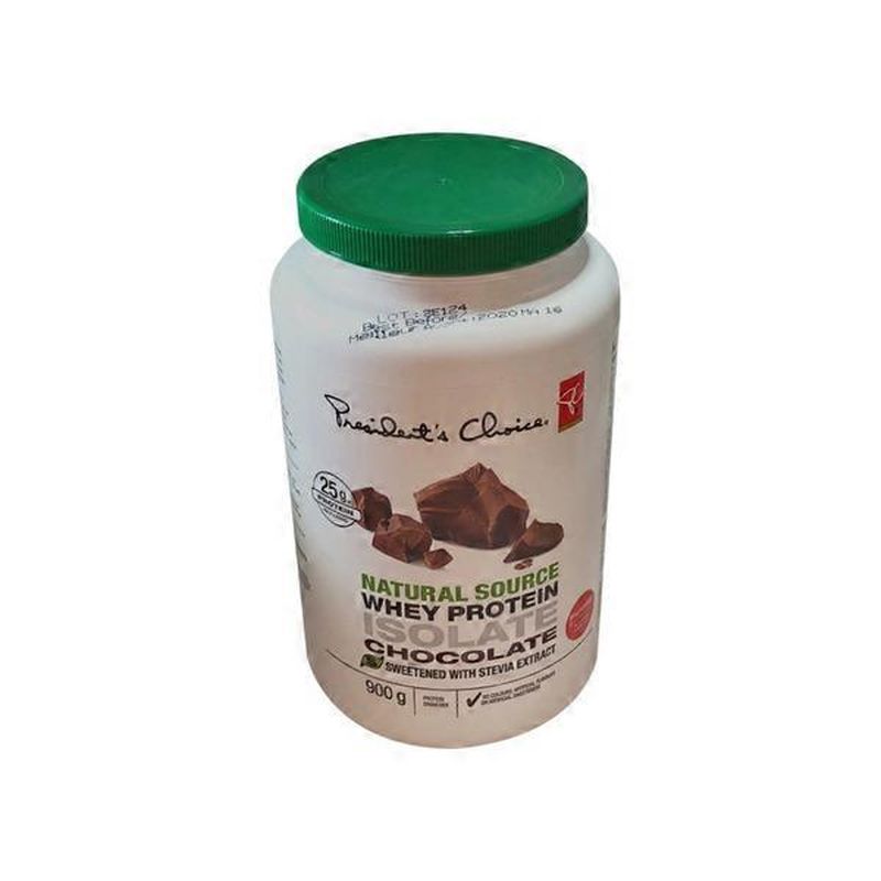 President Choice Natural Source Whey Protein Isolate Chocolate Protein ...