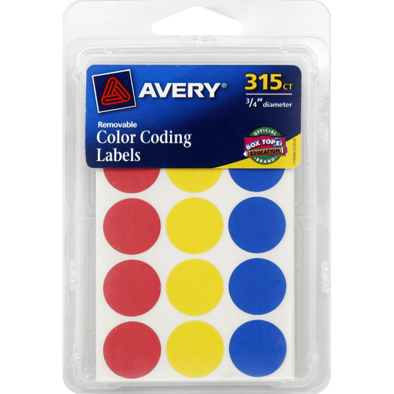 Avery Color Coding Labels, Removable (315 each) - Instacart