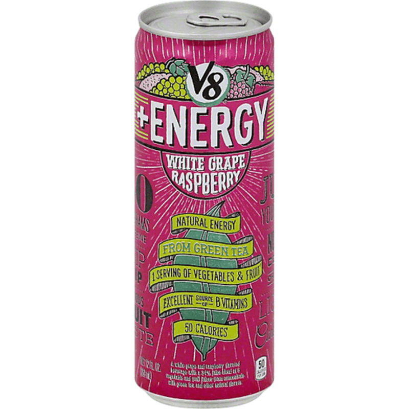 V8® Sparkling Healthy Energy Drink, Natural Energy from Tea, White ...