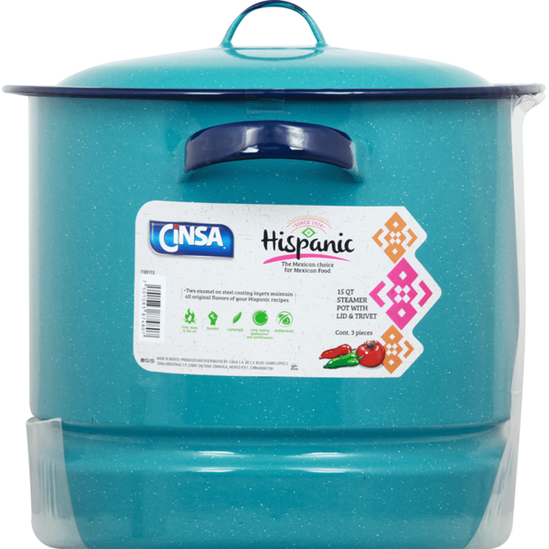 Cinsa Steamer Pot with Lid & Trivet, 15 Quart (1 each) - Instacart