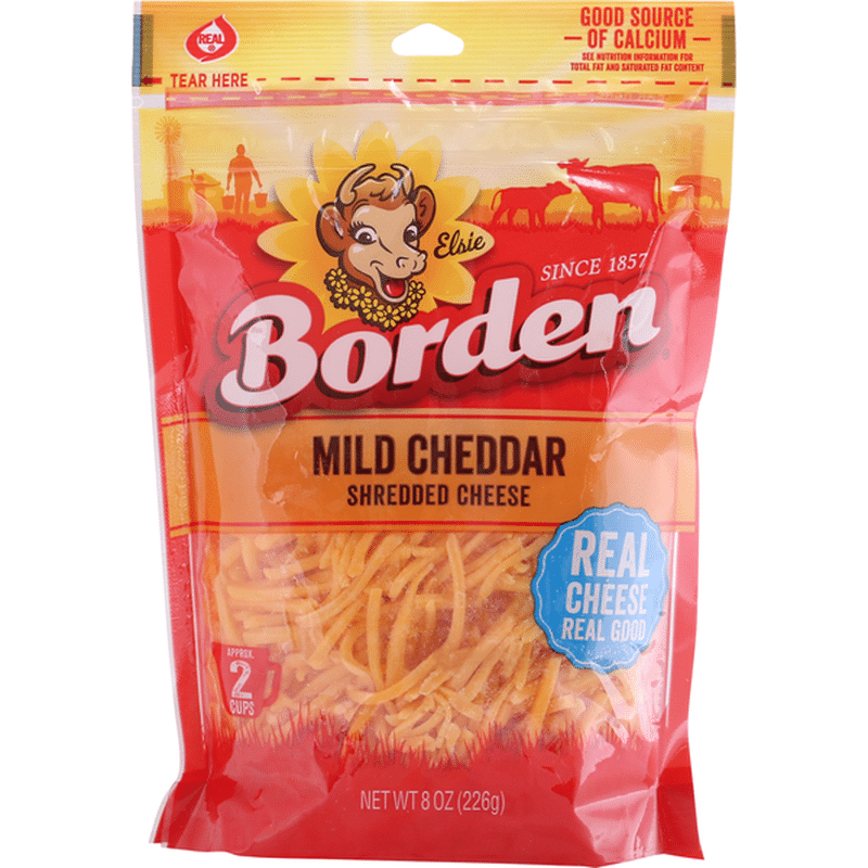 Borden Shredded Cheese, Mild Cheddar (8 oz) - Instacart