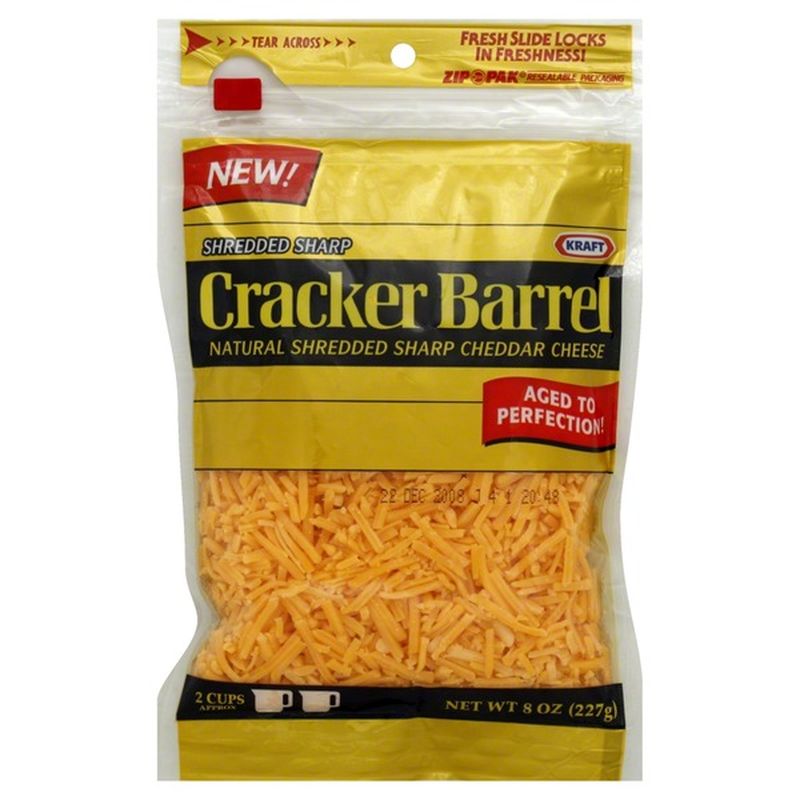 Cracker Barrel Shredded Cheese, Natural, Sharp Cheddar (8 oz) - Instacart