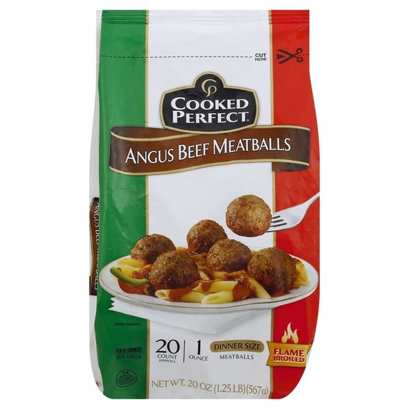 Cooked Perfect Meatballs, Angus Beef, Dinner Size (20 oz) - Instacart