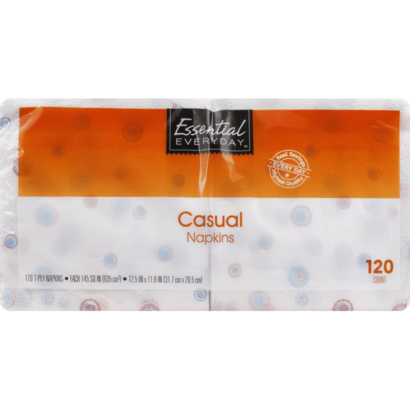 Essential Everyday Napkins, Casual, 1-Ply (120 each) - Instacart