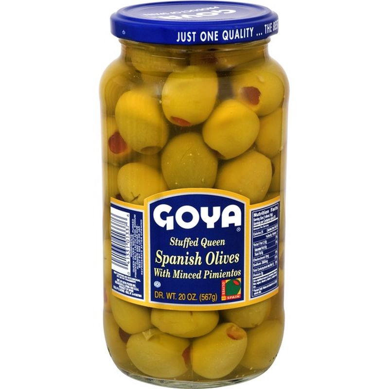 Goya Stuffed Queen Spanish Olives with Minced Pimientos (20 oz) - Instacart