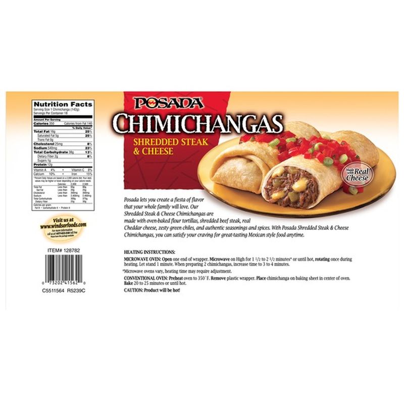 Posada Chimichangas Shredded Steak & Cheese (5 oz) - Instacart