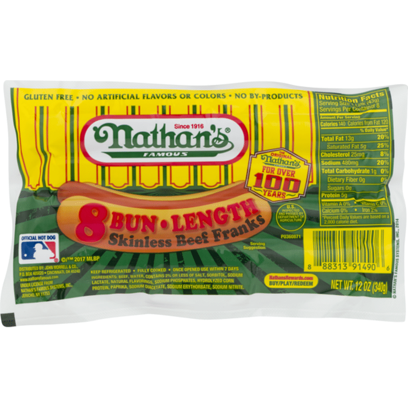 Nathan's Franks (12 oz) from Food Lion - Instacart