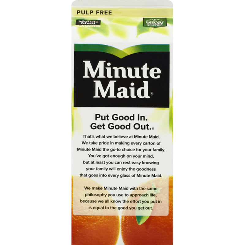 Minute Maid Orange Juice Pulp Free, Fruit Juice Drink (59 fl oz ...