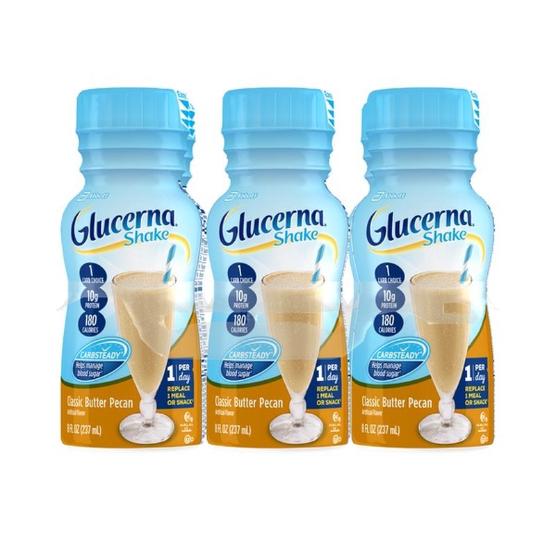 Glucerna Diabetes Nutritional Shake Classic Butter Pecan Ready To Drink ...