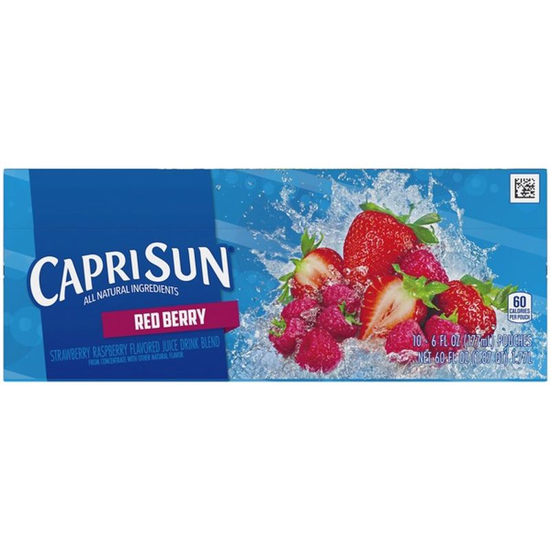 Capri Sun Red Berry Strawberry Raspberry Flavored Juice Drink Blend (6 ...