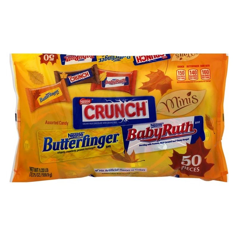 Nestle Butterfinger, Nestle Crunch, and Baby Ruth mini bars Chocolatey ...