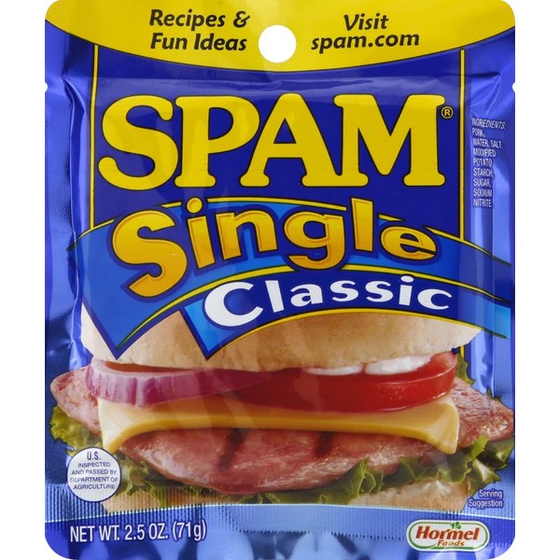 Spam Single Classic Sliced Meat (2.5 oz) - Instacart