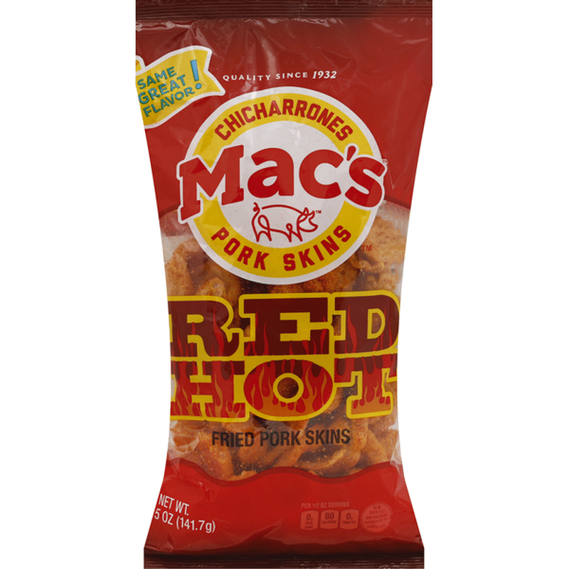 Macs Pork Skins, Fried, Red Hot (5 oz) - Instacart