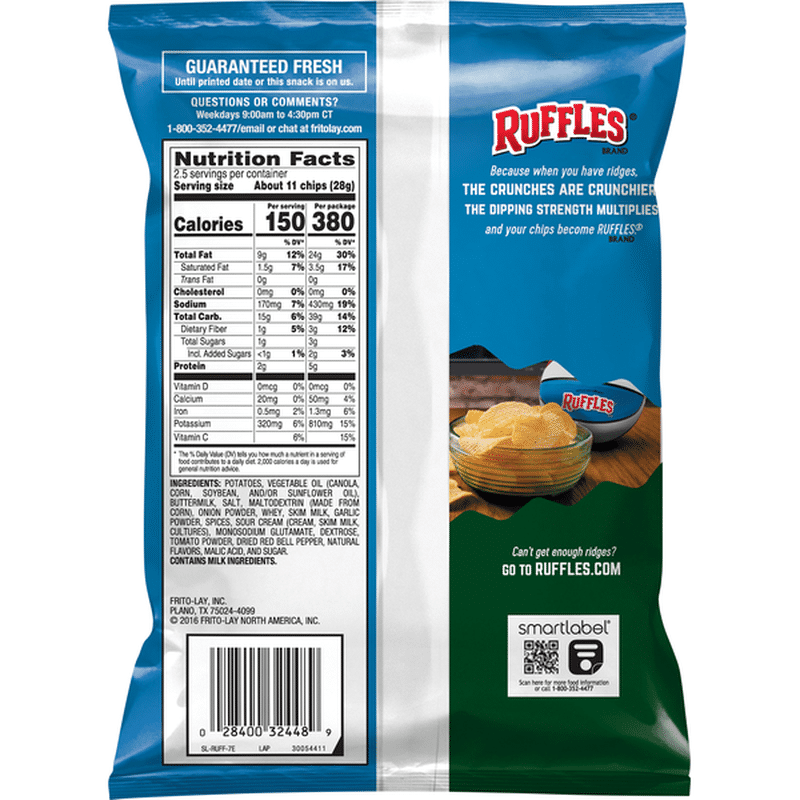 Ruffles Potato Chips, Jalapeno Ranch Flavored (2.5 oz) - Instacart