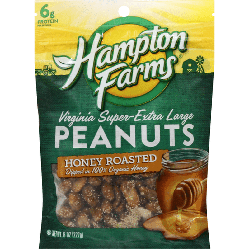 Hampton Farms Peanuts, Honey Roasted (8 oz) - Instacart