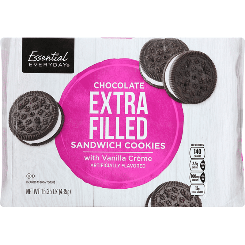 Essential Everyday Sandwich Cookies, with Vanilla Creme, Chocolate (15. ...