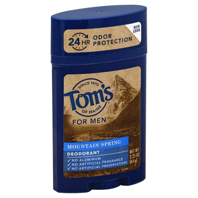 Tom's of Maine Deodorant, for Men, Mountain Spring (2.25 fl oz) - Instacart