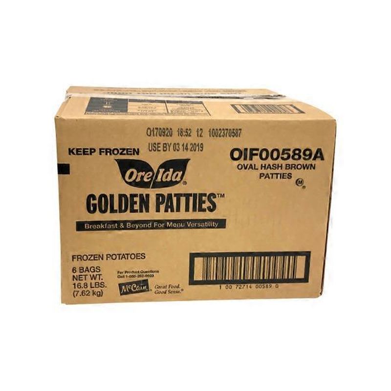 Ore Ida Golden Patties Oval Hash Brown Patties (16.8 lb) - Instacart