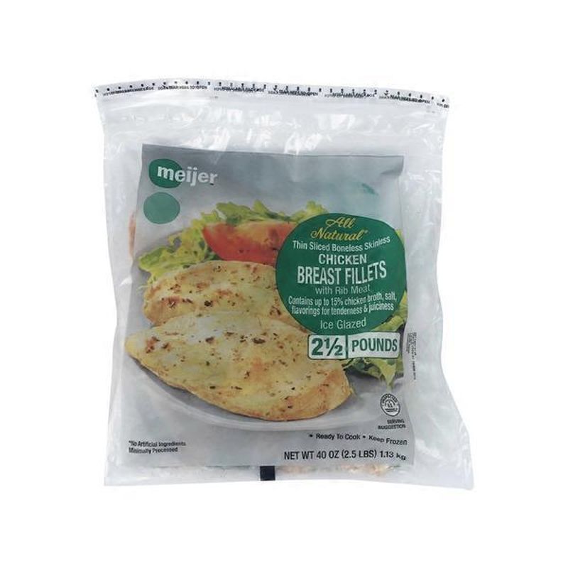 Meijer Thin Sliced Boneless Skinless CHICKEN BREAST FILLETS with Rib ...