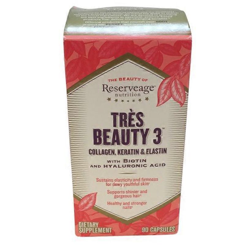 Reserveage Nutrition Tres Beauty 3 Collagen, Keratin & Elastin (90 ct ...