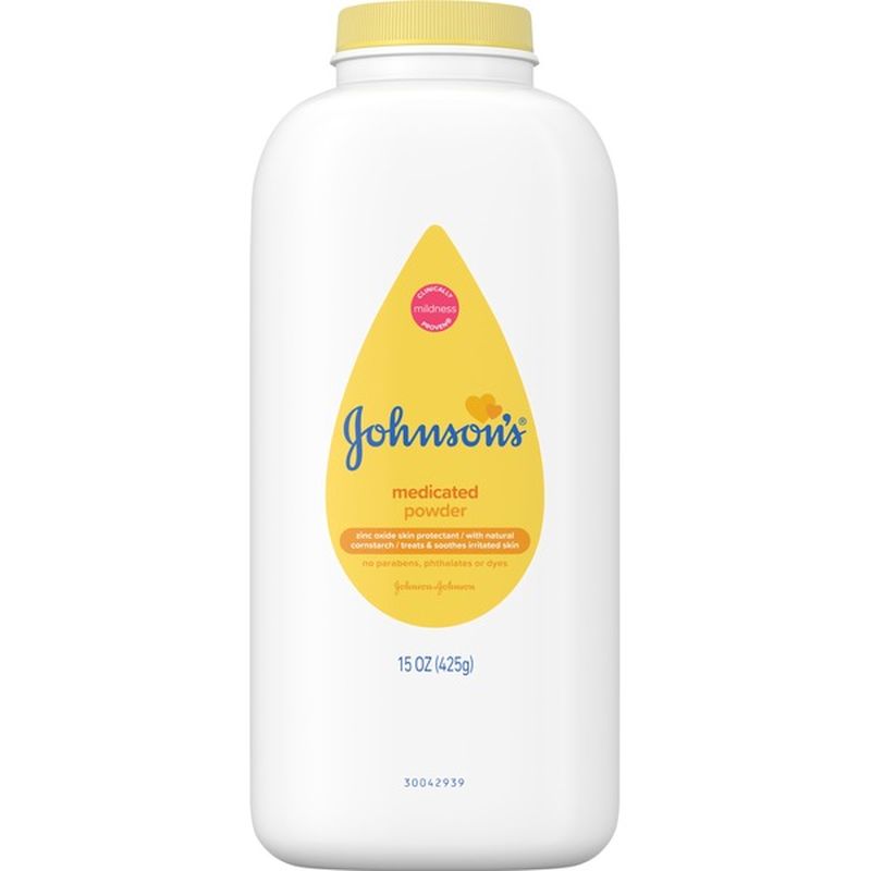 Johnson's Baby Pure Cornstarch Baby Powder Medicated Zinc Oxide (15 oz ...